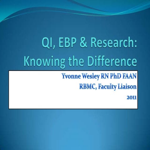 Difference between QI, EBP & Research | PPTX