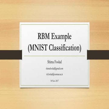 RBM example (MNIST classification), Foolad | PPT