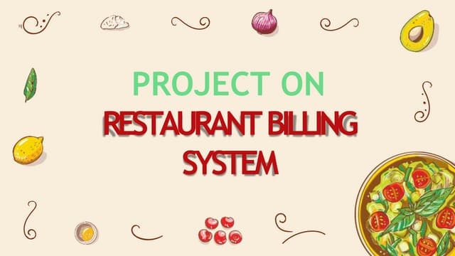 Restaurant management presentation | PPTX
