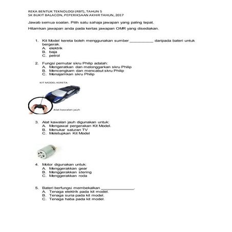 soalan Rbt tahun 5 | DOCX