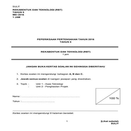 Rbt tahun 5 2015 | DOCX