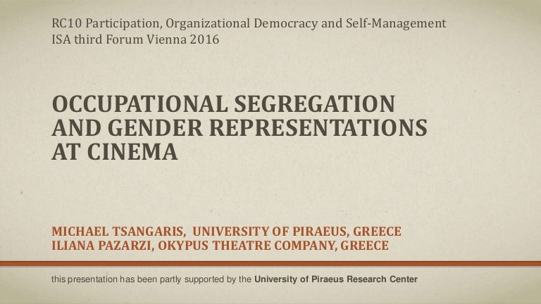 Occupational Segregation and Gender Representations at Cinema - Mich…