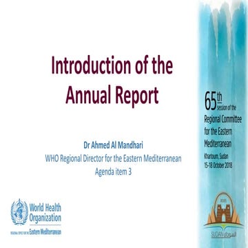 Introduction to Regional Director's annual report | PPTX