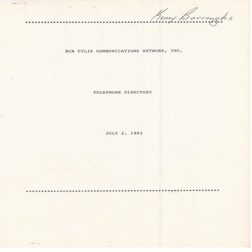 Rca cylix phone directory july 2 1983 | PDF