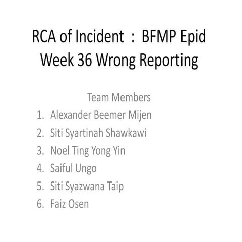 Root Cause Analysis, Wrong Reporting Species for Blood Film for Malaria ...