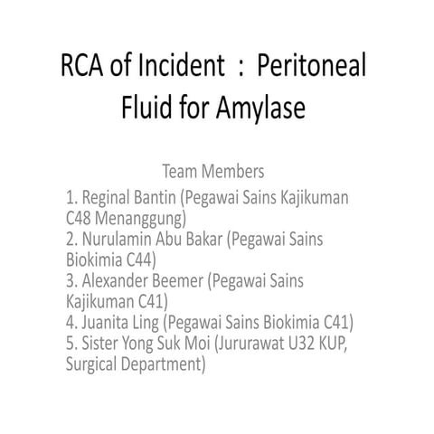 Root Cause Analysis, Wrong Reporting Species for Blood Film for Malaria ...