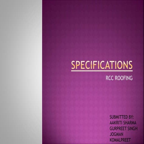 Roof Specifications | PDF