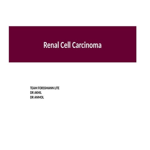 RCC renal cell carcinoma and it's managemnet | PPTX