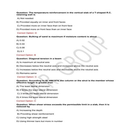 civil engineering question with Answer RCC | PDF