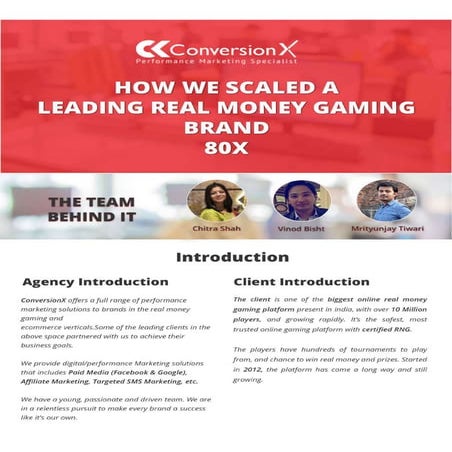 Case Study - India's leading gaming brand | PDF