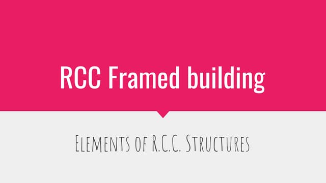RCC Elements column, beam. | PPTX