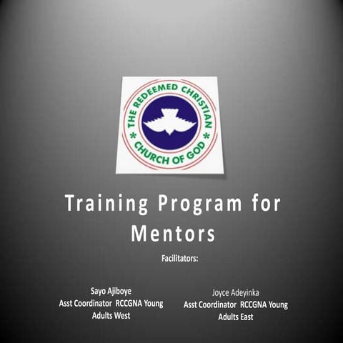 Rccgna A Training Program For Mentors Session 1 | PPT