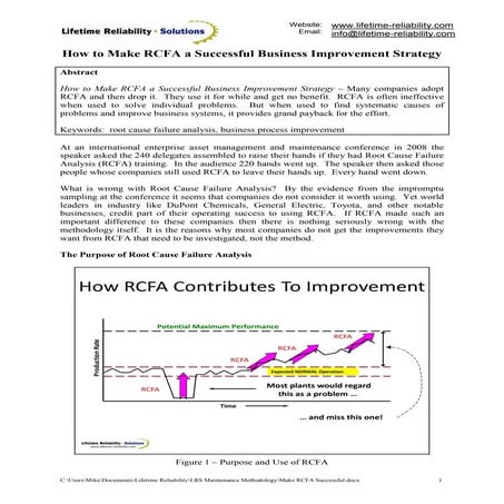 RCFA Success of Root Cause Failure Analysis | PDF