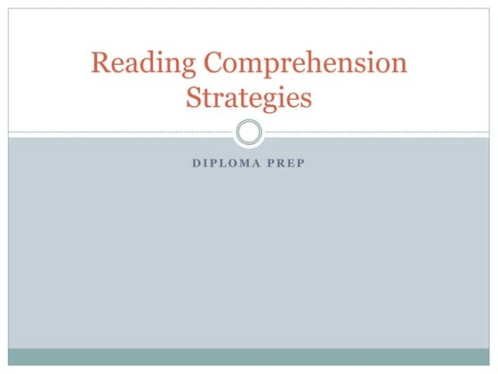 High 5! reading comprehension strategies | PDF