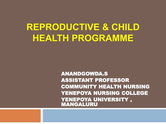 Reproductive and child health program | PPTX | Reproductive Health ...