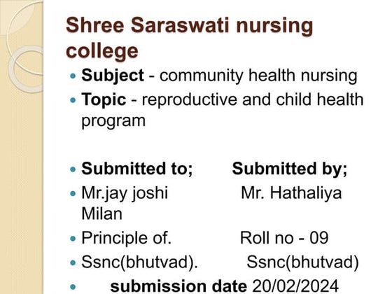 Reproductive and child health program | PPTX | Reproductive Health ...