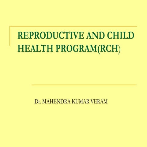 Reproductive and child health phase II | PPTX