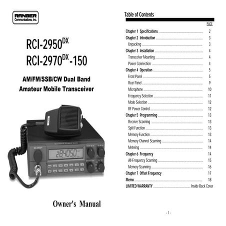 Rci2950 dx70 150-owners | PDF