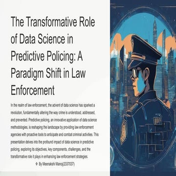 Application of data science in predictive policing | PPTX
