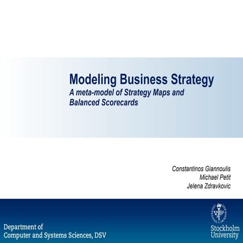 Modeling Business Strategy: A meta-model of Strategy Maps and Balance ...