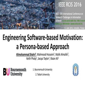 Engineering software based motivation a persona-based approach | PPT