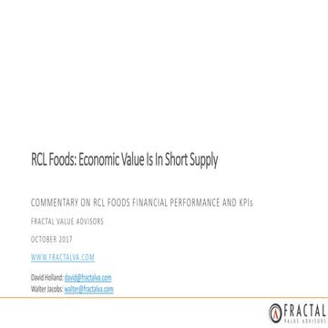RCL Foods Financial Performance and KPIs: A brief reply to Johan Rupert ...