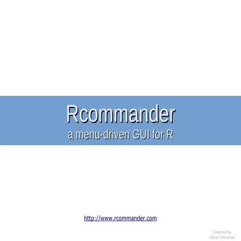 Rcommander - a menu-driven GUI for R | PDF | Operating Systems ...
