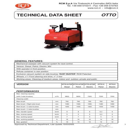 RCM Otto Rider Floor Sweeper | Sweepers Australia | PDF