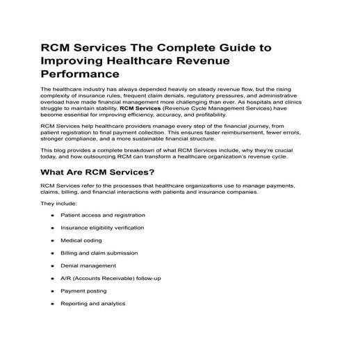 eClaim Solution | Your Trusted Partner in Medical Billing | PDF