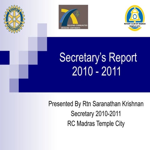 Rcmtc secretary report 10-11 | PPT