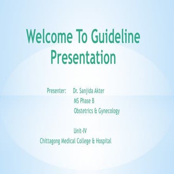 RCOG GREEN-TOP GUIDELINE health techonology | PPT