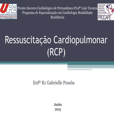 Aula de parada cardiorespiratoria e RCP para enfermagem | PPTX