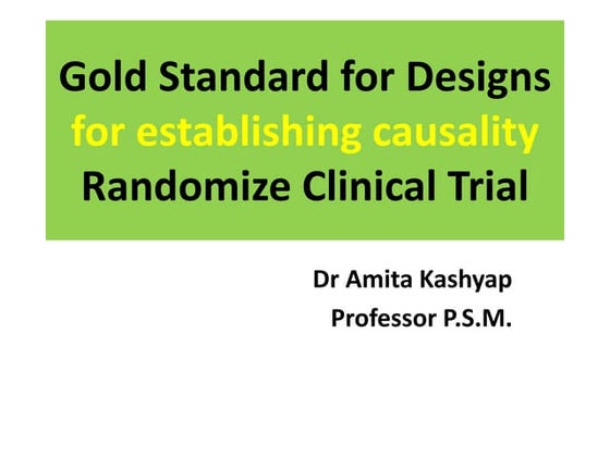 Non randomized controlled trial | PPTX | Medical Health