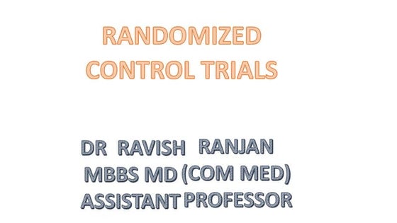 Non randomized controlled trial | PPTX | Medical Health