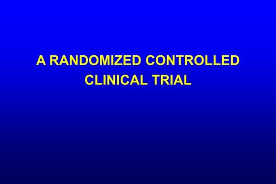 Non randomized controlled trial | PPTX | Medical Health