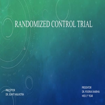 RCT SEMINAR randomised clinical trial ppt | PPTX
