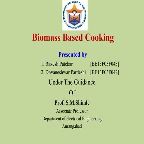Biomass Based Cooking | PPT