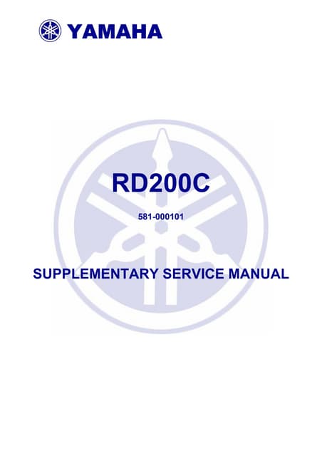 Yamaha AG200F (3GX-AE2) '03 service manual supplement | PDF