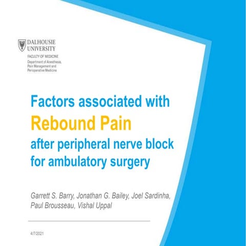 Rebound Pain - Dalhousie Research Day 2021 | PPTX