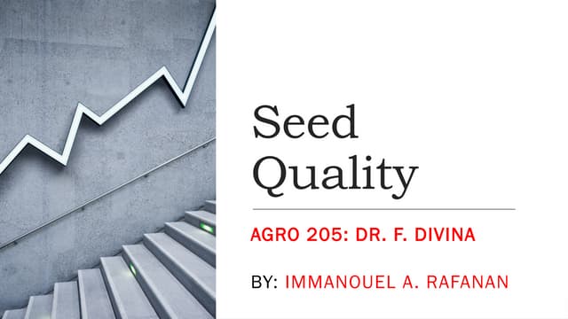 SEED SELECTION.pptx | Agriculture | Industries