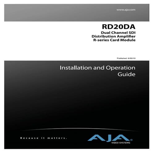 AJA RD-20-DA | PDF | Free Download