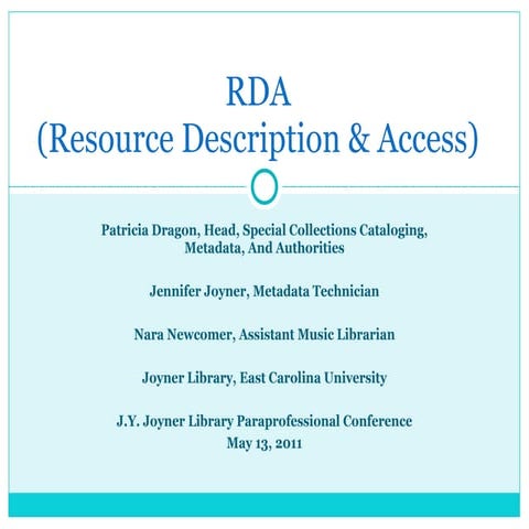 Rda Resource Description And Access Ppt Databases Computer Software And Applications