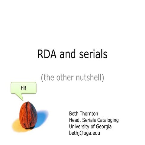 Rda for serials | PPTX