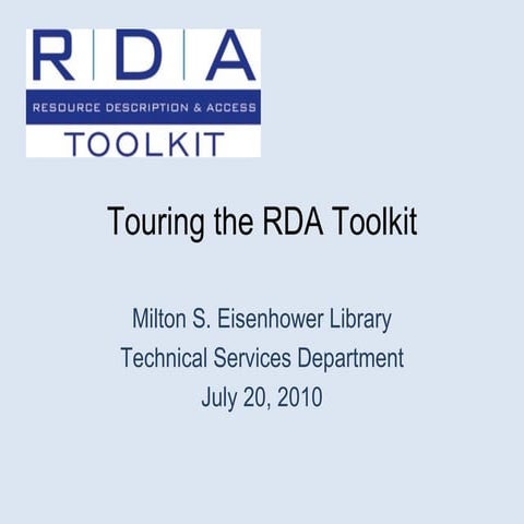 Rda Toolkit Final | PPT