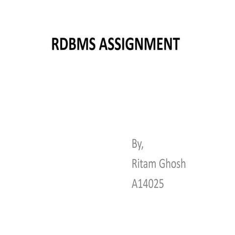 RDBMS ASSIGNMENT | PPTX