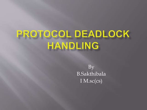 Deadlock Dbms 5070
