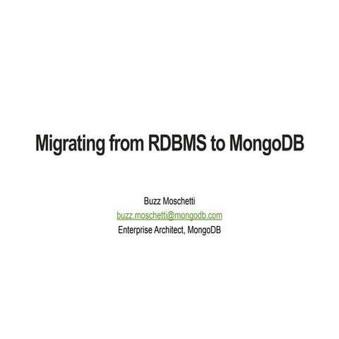 Migrating From Rdbms To Mongodb Ppt