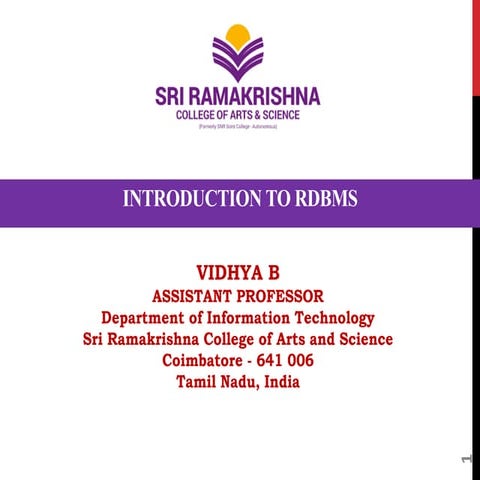 Introduction To Rdbms Ppt