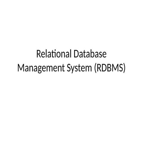 Presentation on RDBMS in data science and management system | PPTX