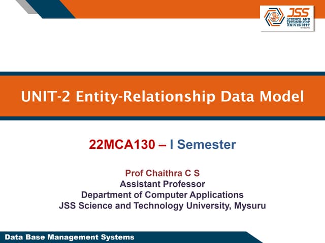 Entity Relationship Model in Database System | PPTX